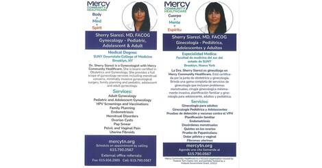 Mercy Community Healthcare - Mind+Body+Spirit - Introducing Dr. Sherry ...